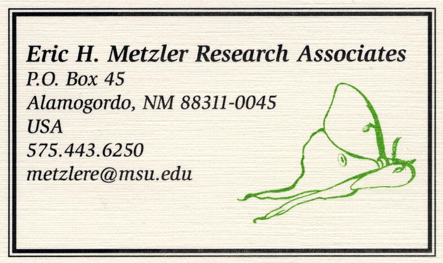 Eric Metzler business card – National Moth Week